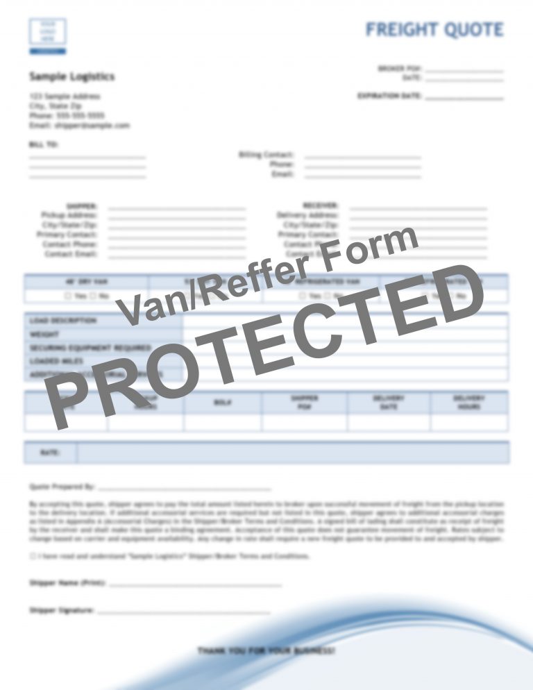 Freight Quote Template | Johnny Menke
